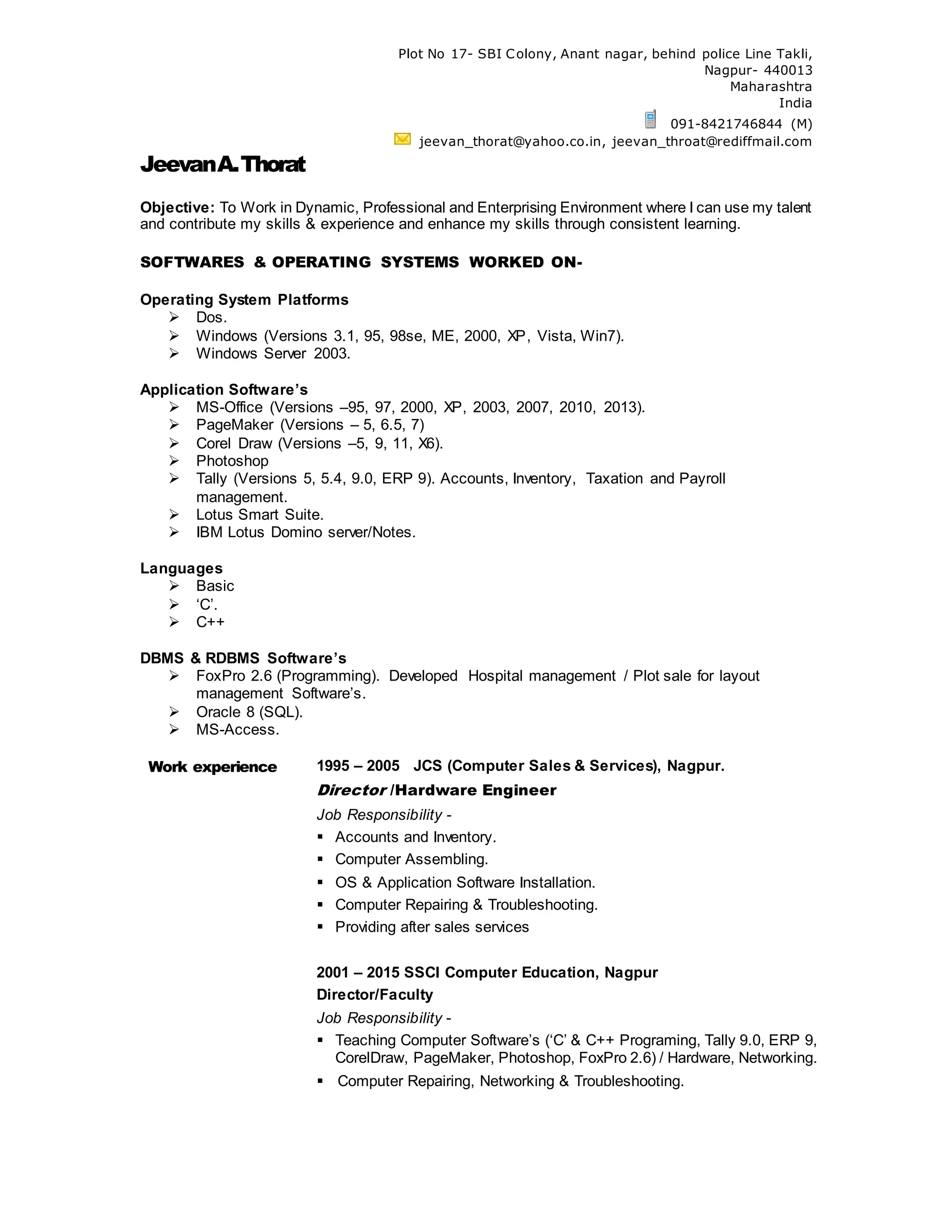 Resume_jeevan2015 | DOCX
