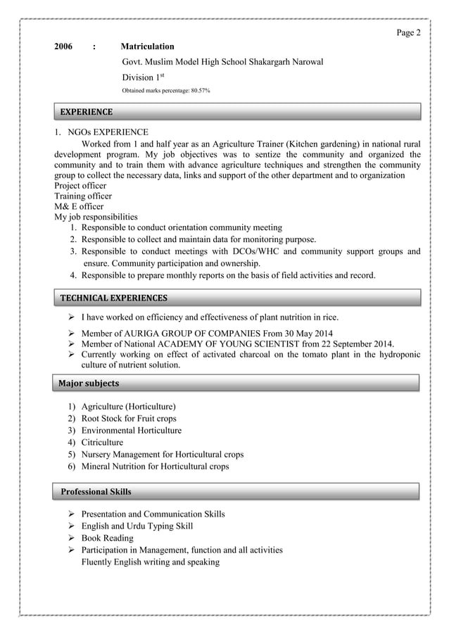 ahsan cv exp | PDF