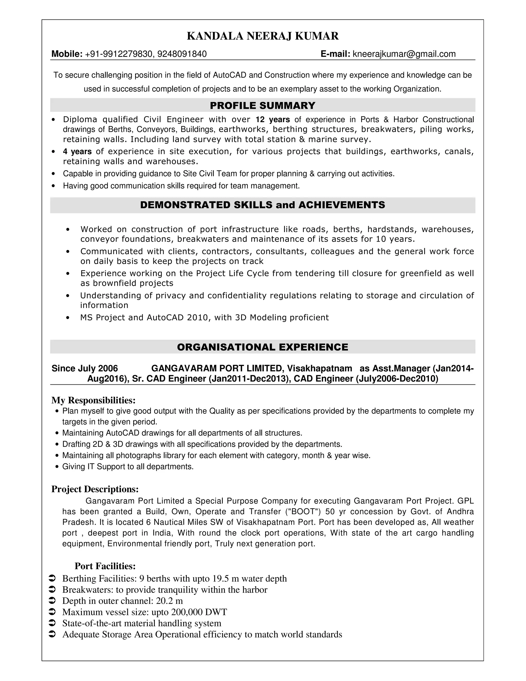 My Resume - NEERAJ | PDF | Civil Engineering Industry | Industries