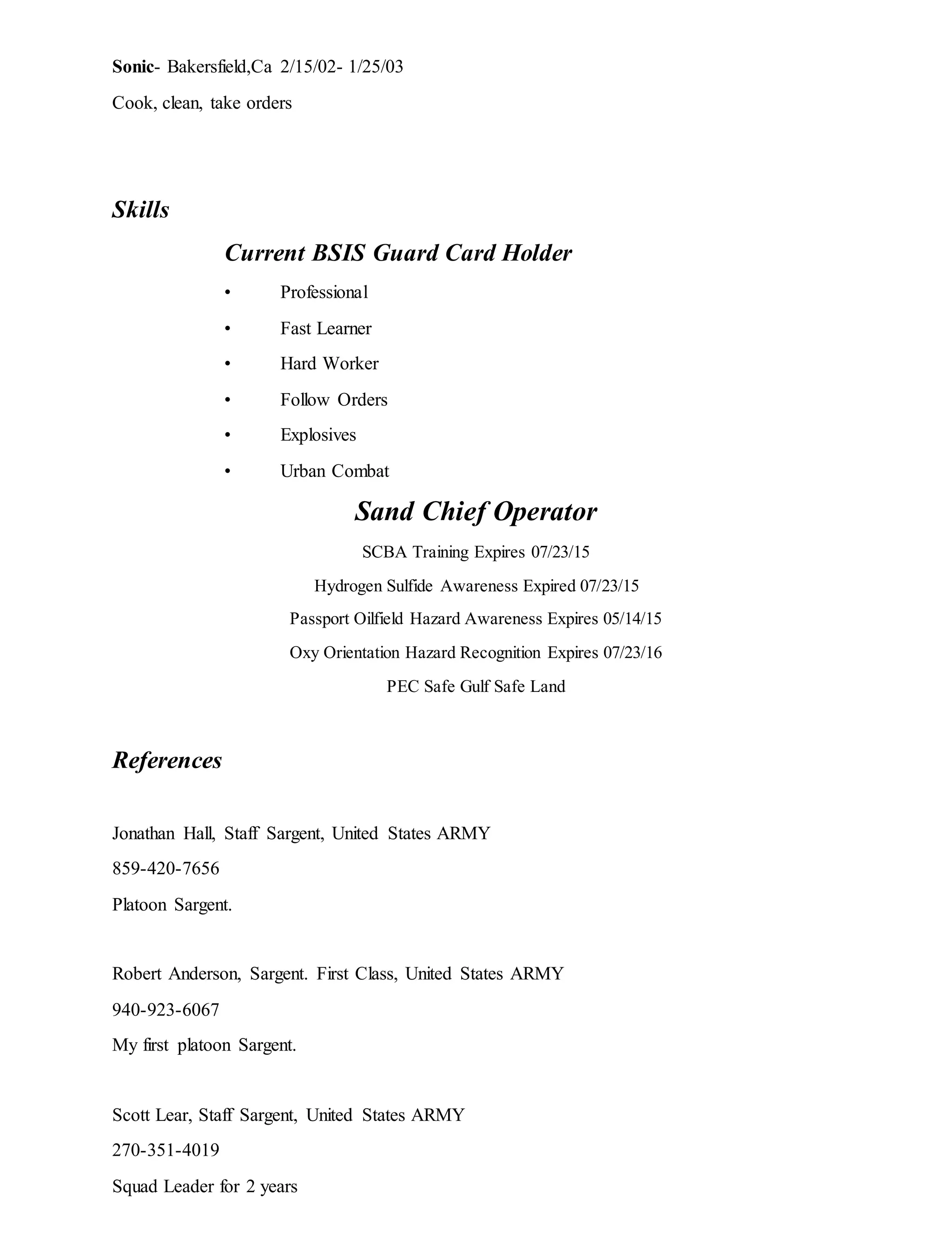 Jon's Resume | DOCX | Death, Injury, or Military Conflict | Sensitive ...