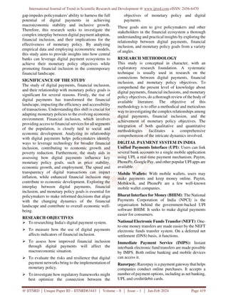 Exploring Digital Payments, Financial Inclusion, and Monetary Policy in ...