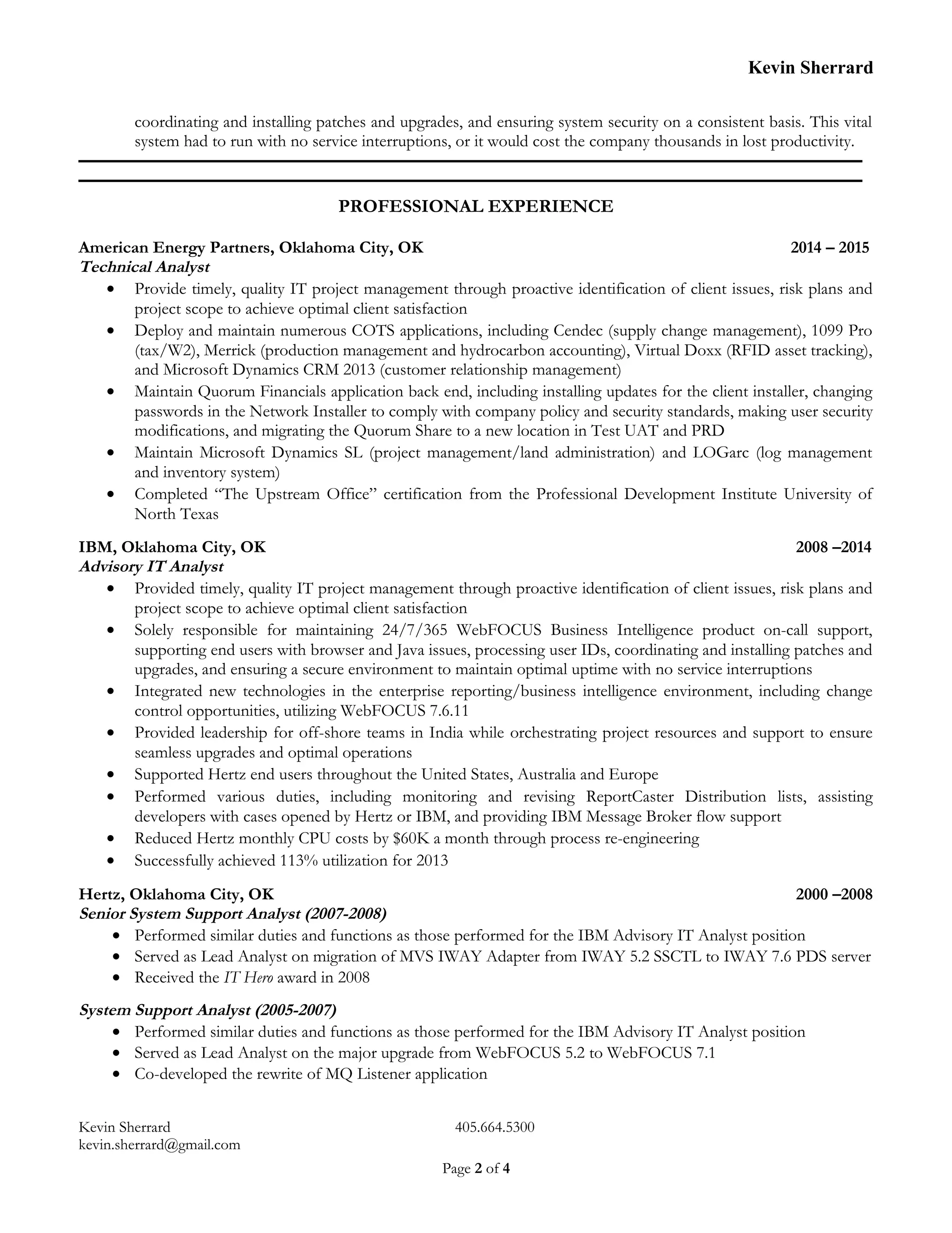 Kevin Sherrard resume | DOC