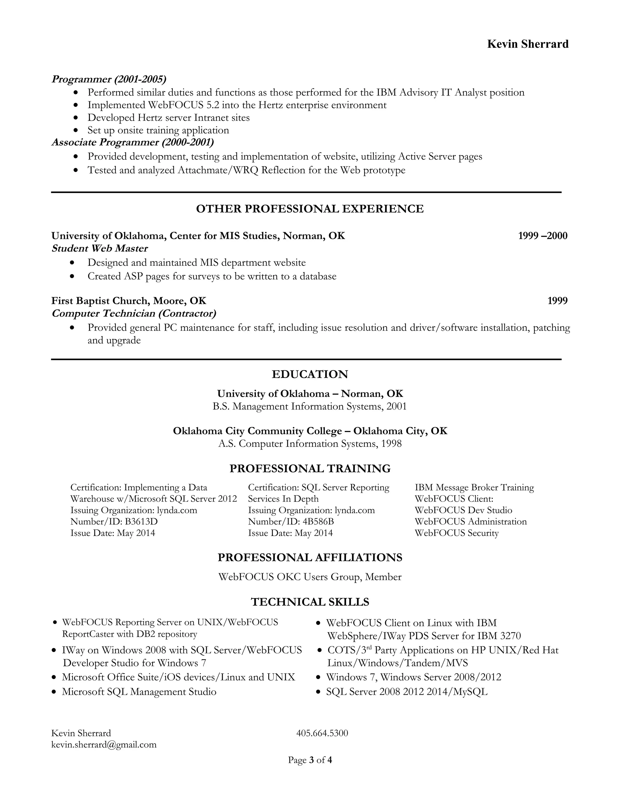 Kevin Sherrard resume | DOC