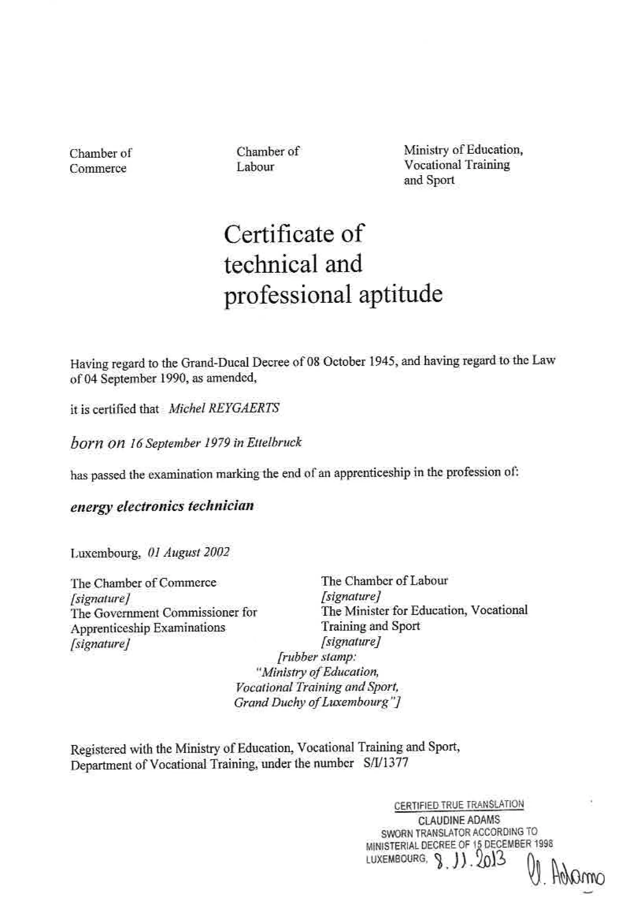 Energy Electronics Technician Certificate of Technical and Professional | PDF