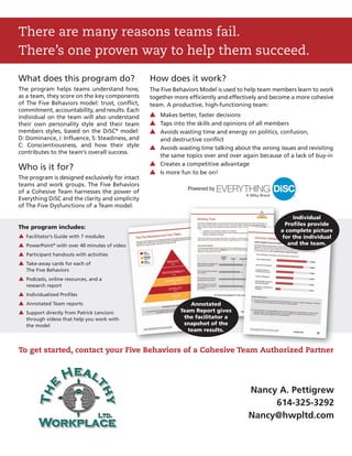 Five Behaviors Program Overview Flyer | PDF
