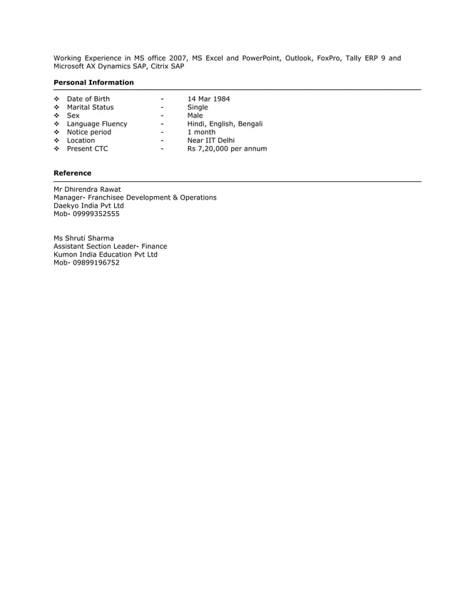 Suvendu Bikash Bhakta Resume | PDF