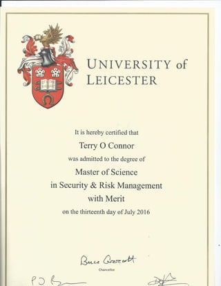 Terry's MSc Cert | PDF