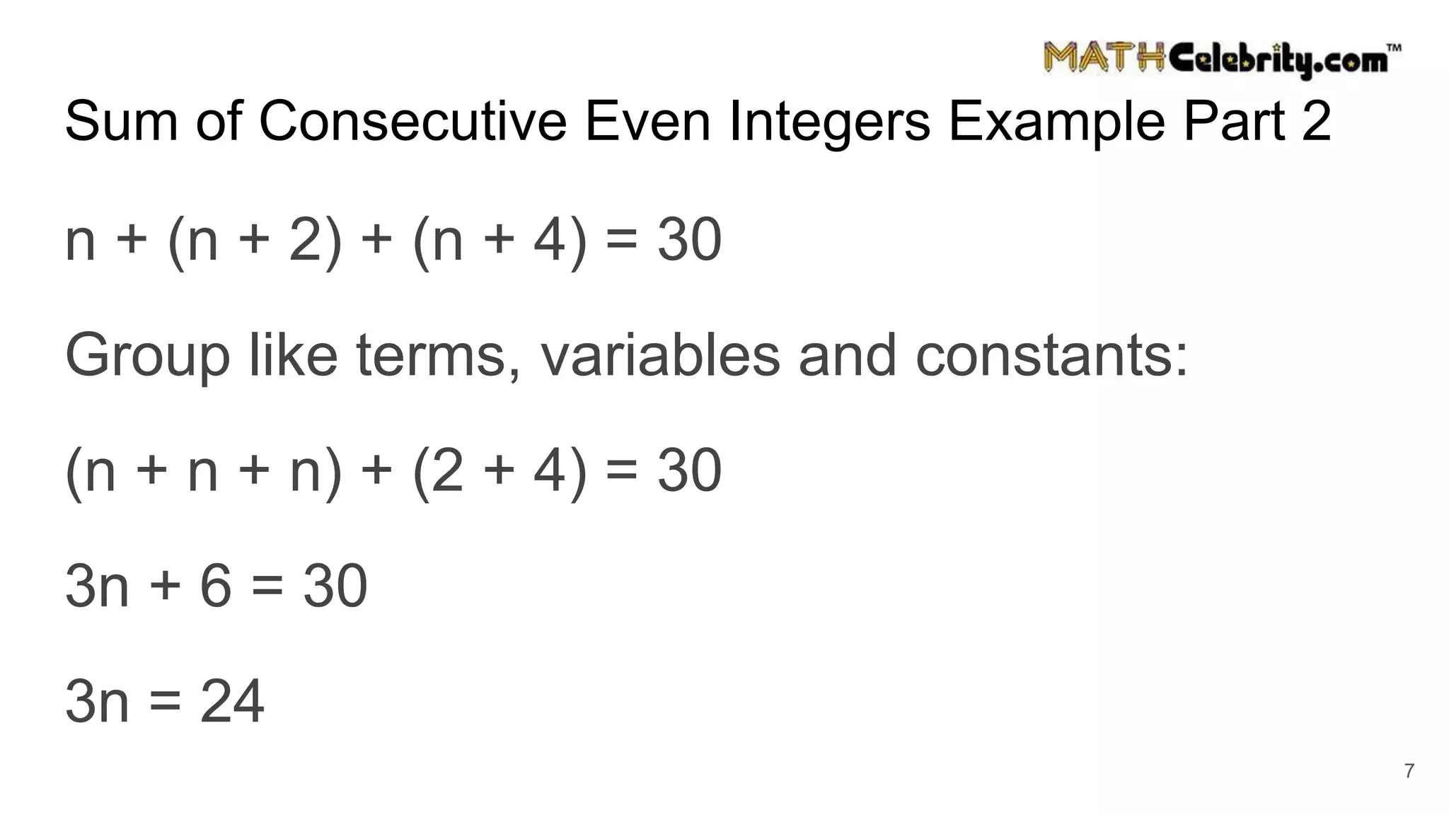 Sum of consecutive integers | PPTX
