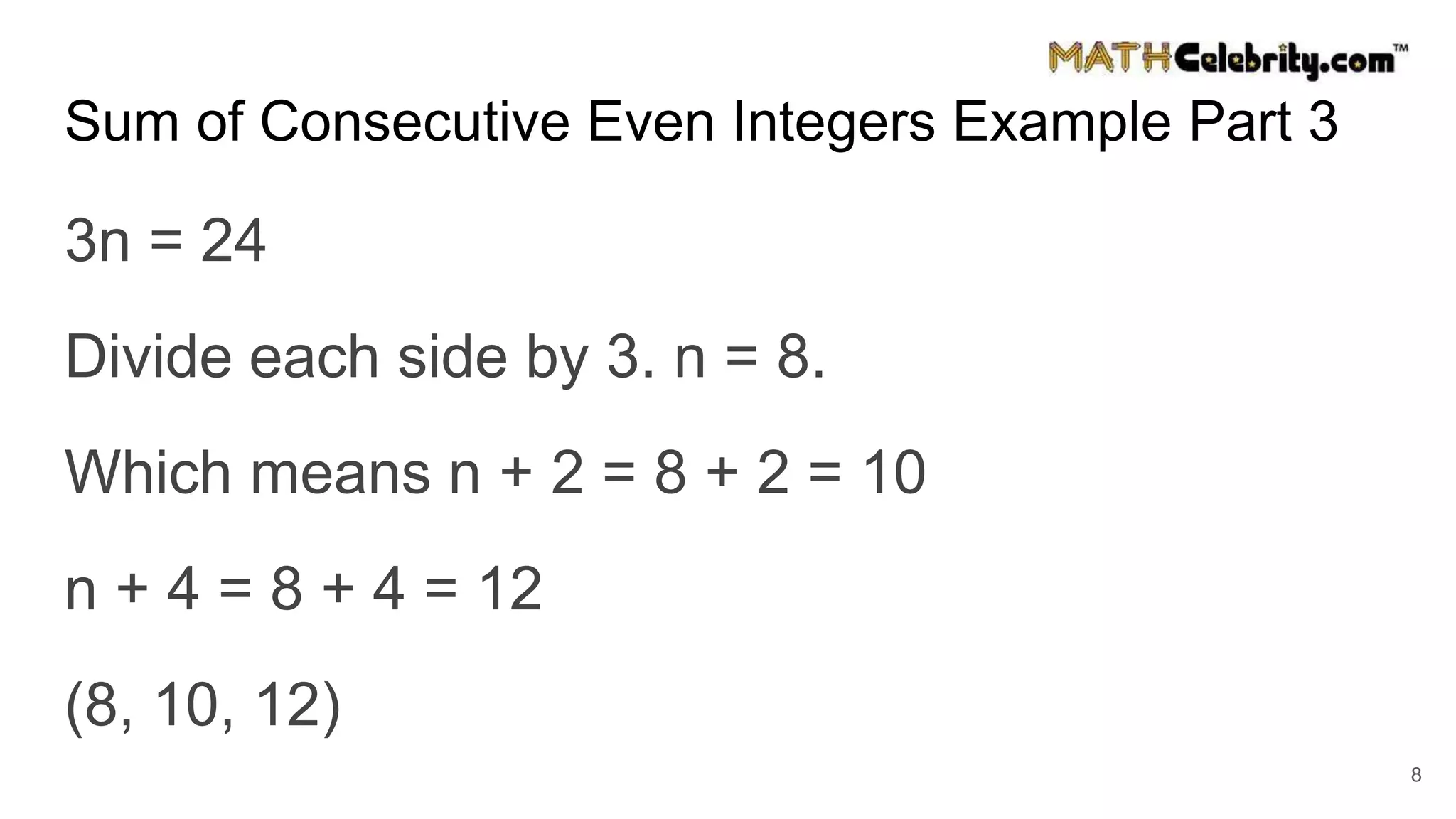 Sum of consecutive integers | PPTX