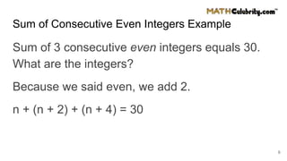 Sum of consecutive integers | PPTX