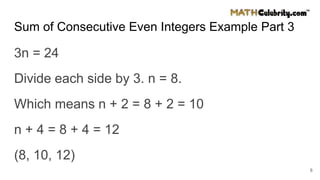 Sum of consecutive integers | PPTX