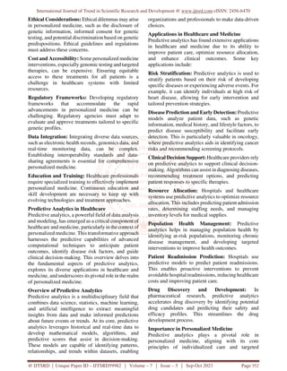 Personalized Medicine and Predictive Analytics A Review of Computational Methods | PDF