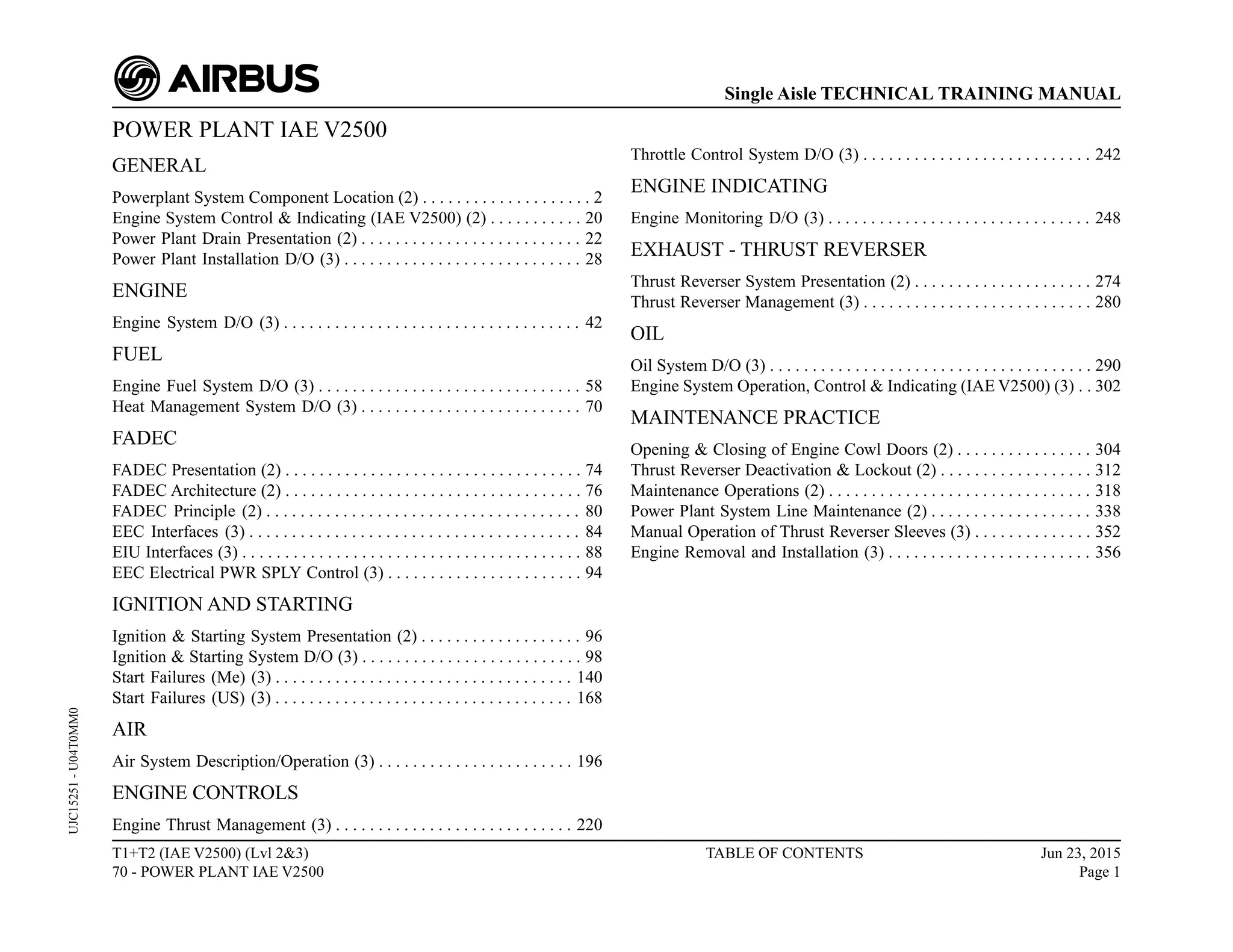 70 POWER PLANT IAE V2500 technical training | PDF