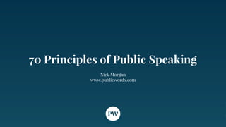70 Principles of Public Speaking | PPT