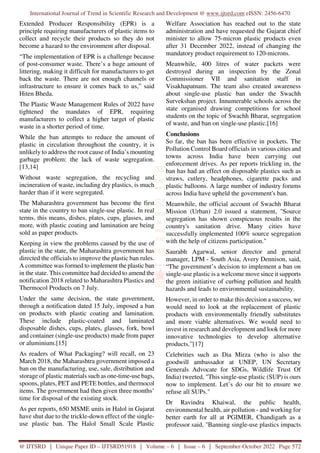 The Single use Plastic Ban An Innovative Initiative for Environmental ...