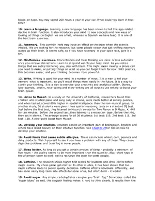 70 ways to improve brain power | DOCX