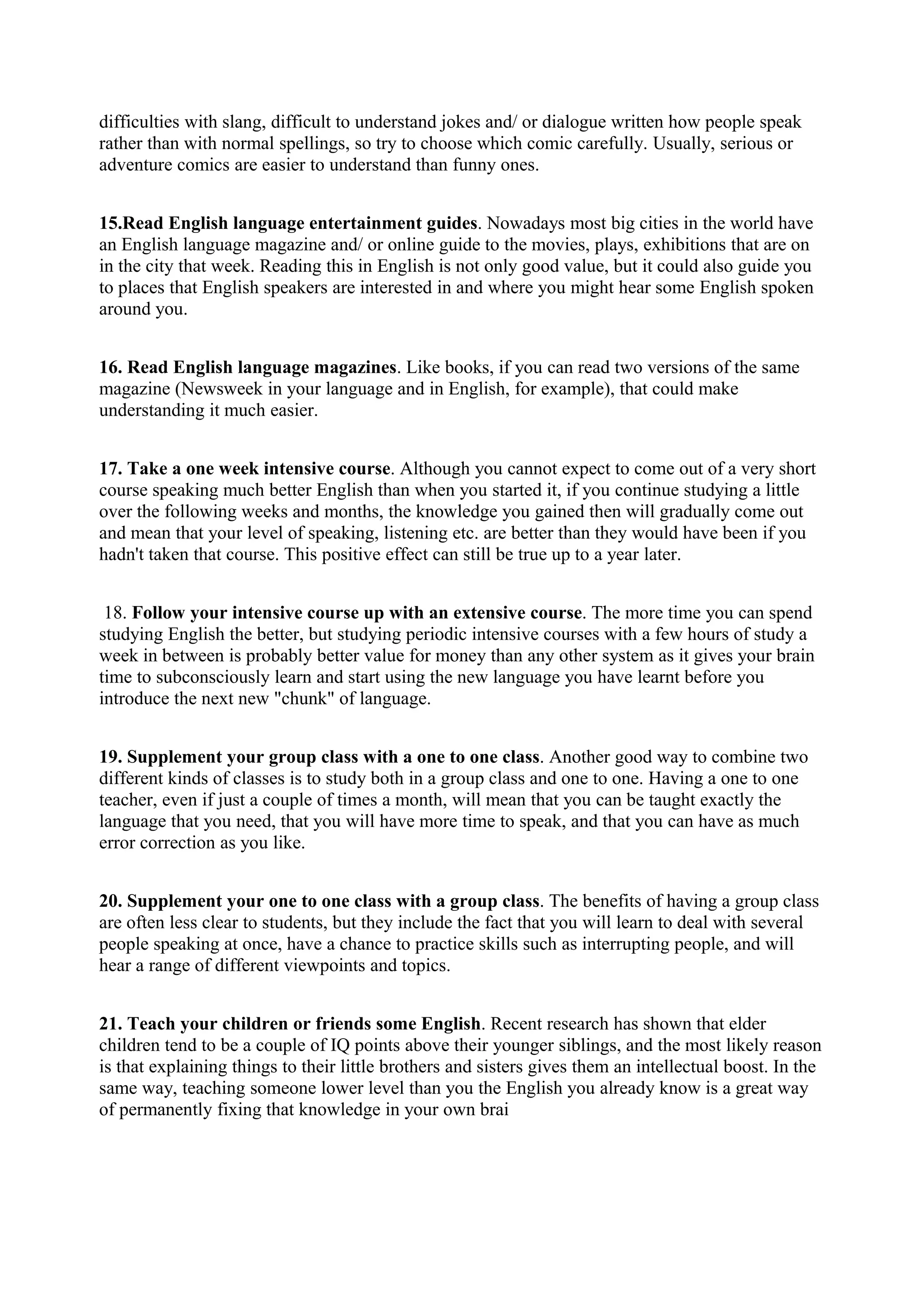 70 ways to improve your english | PDF