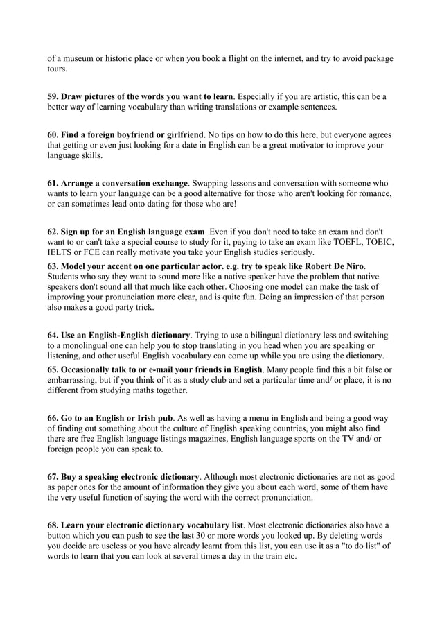 70 ways to improve your english | PDF