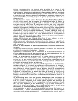 ~LOS INCIDENTES CRÍTICOS EN LA FORMACIÓN DOCENTE 1 | PDF