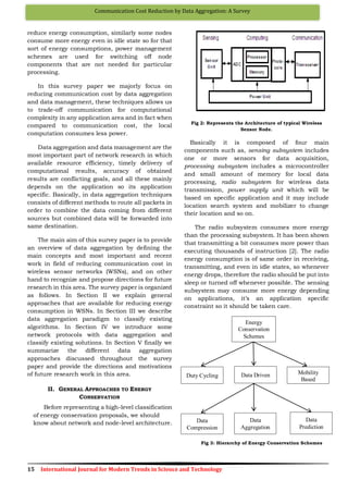 Communication Cost Reduction by Data Aggregation: A Survey | PDF