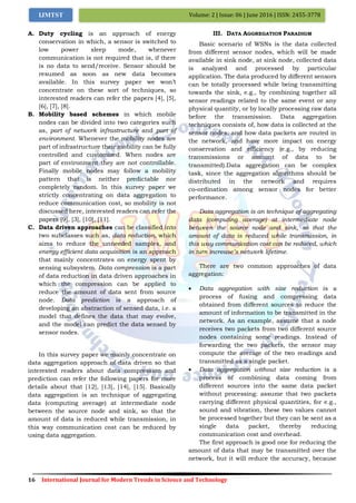 Communication Cost Reduction by Data Aggregation: A Survey | PDF