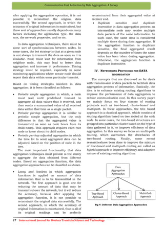Communication Cost Reduction by Data Aggregation: A Survey | PDF