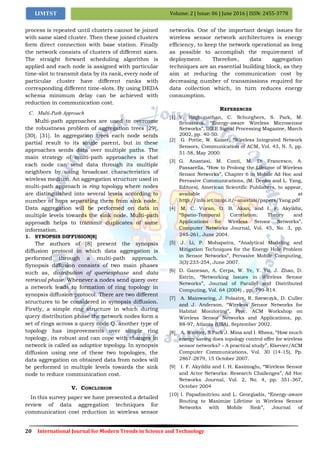 Communication Cost Reduction by Data Aggregation: A Survey | PDF