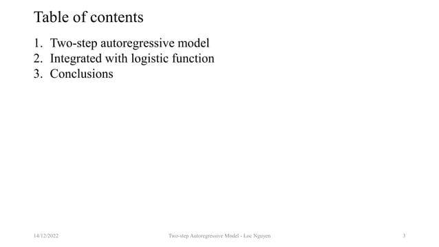 A Proposal of Two-step Autoregressive Model | PPT