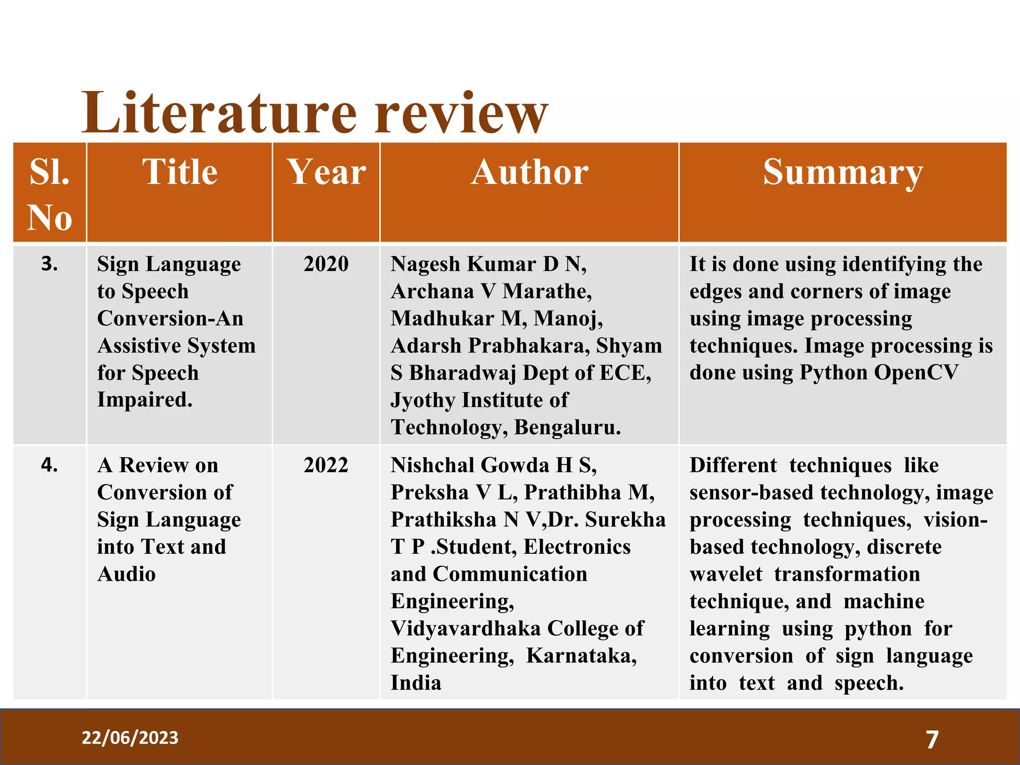 Real time conversion of sign language to text and speech presentation | PDF