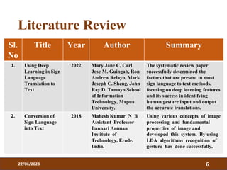 Real time conversion of sign language to text and speech presentation | PDF
