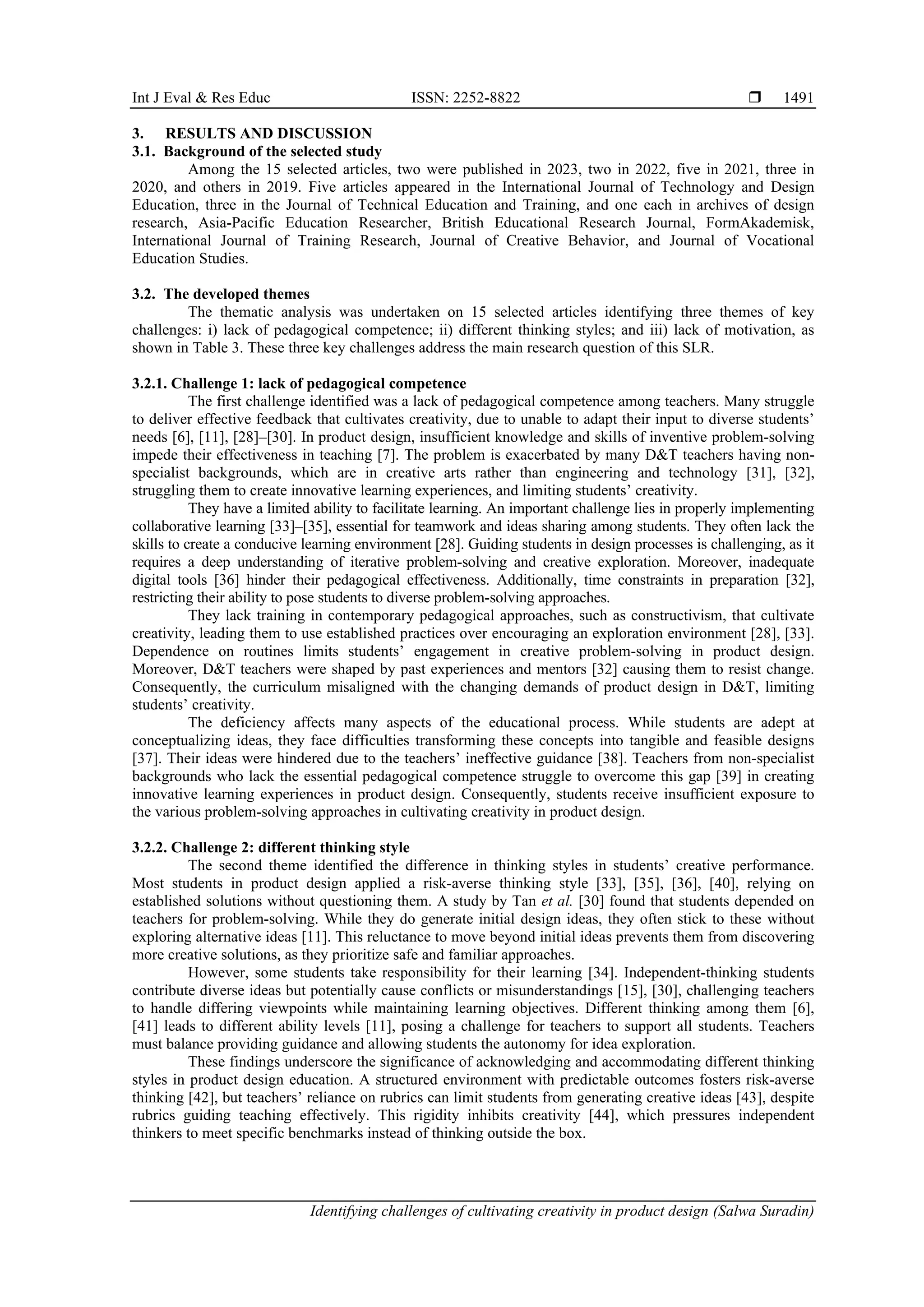 Identifying challenges of cultivating creativity in product design | PDF