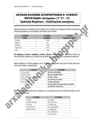 Θουκυδίδης "Ιστοριών" Α' Λυκείου: §§ 71 - 72 | Τράπεζα Θεμάτων ...
