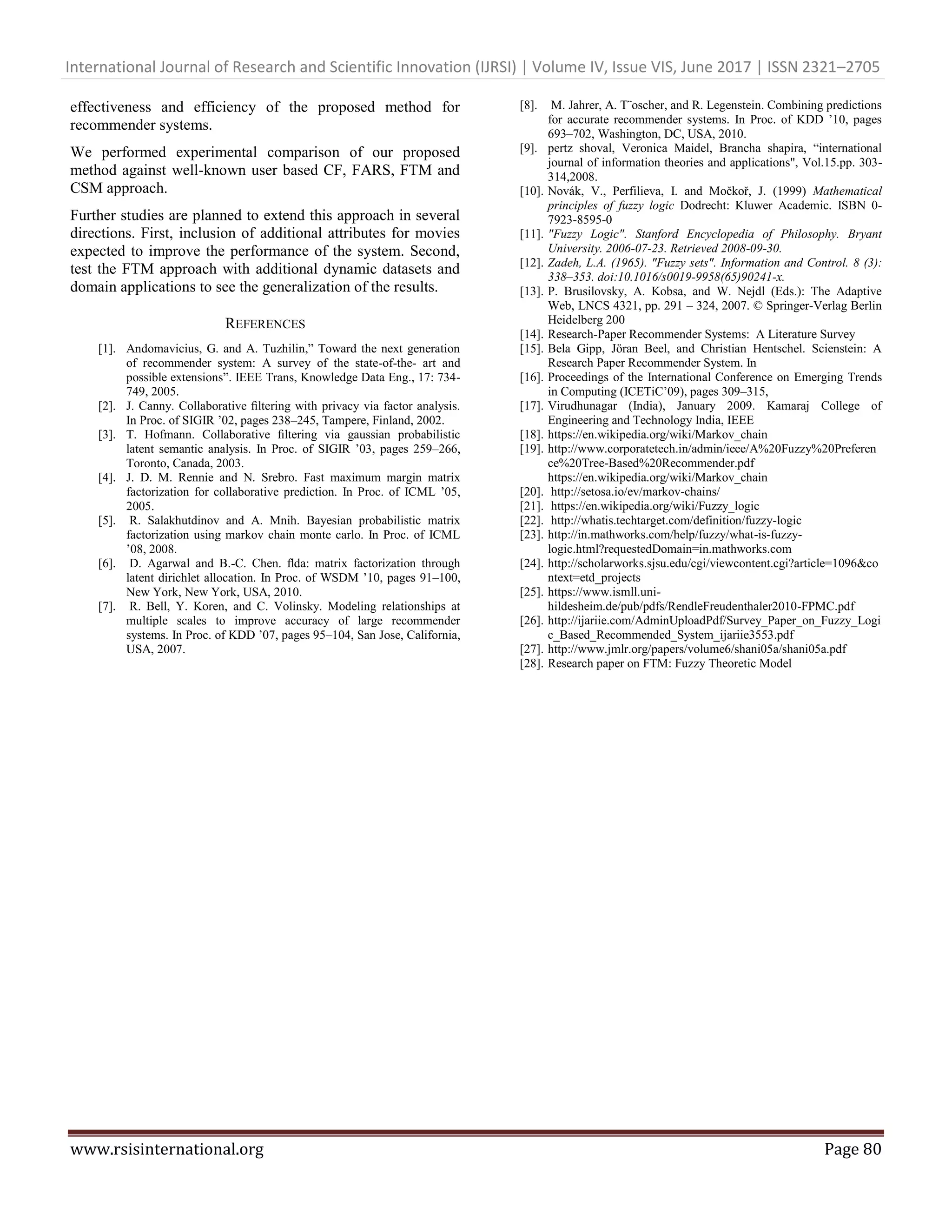 Fuzzy Logic Based Recommender System Pdf Operating Systems Computer Software And Applications