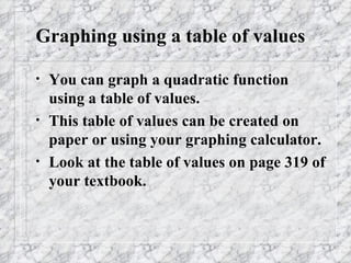 7-1 Exploring Quadratic Functions | PPT