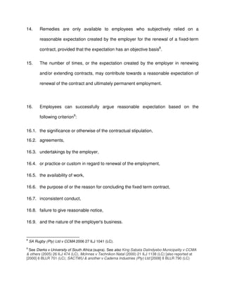 Failure to Renew Contract and Right to Expectation of Employmen | PDF | Law