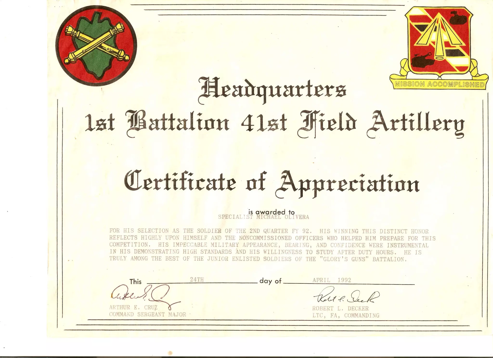 US Army Awards and Certificates | PDF