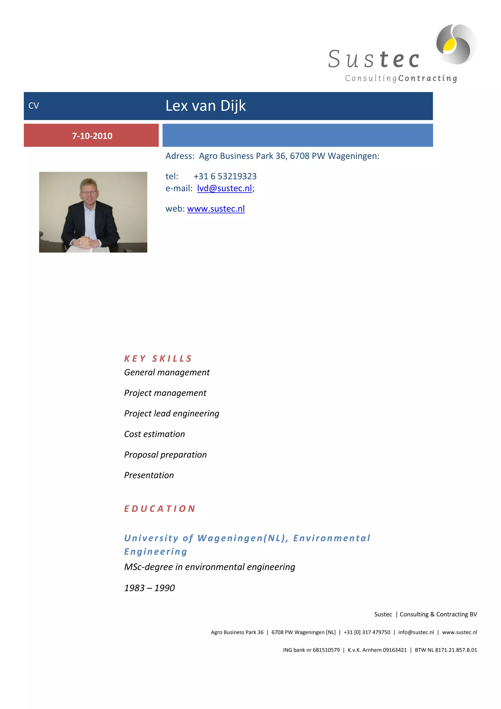 7 10 2009 Cv Lex Van Dijk | PDF