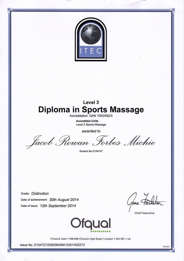 Sports Massage Certicate | PDF