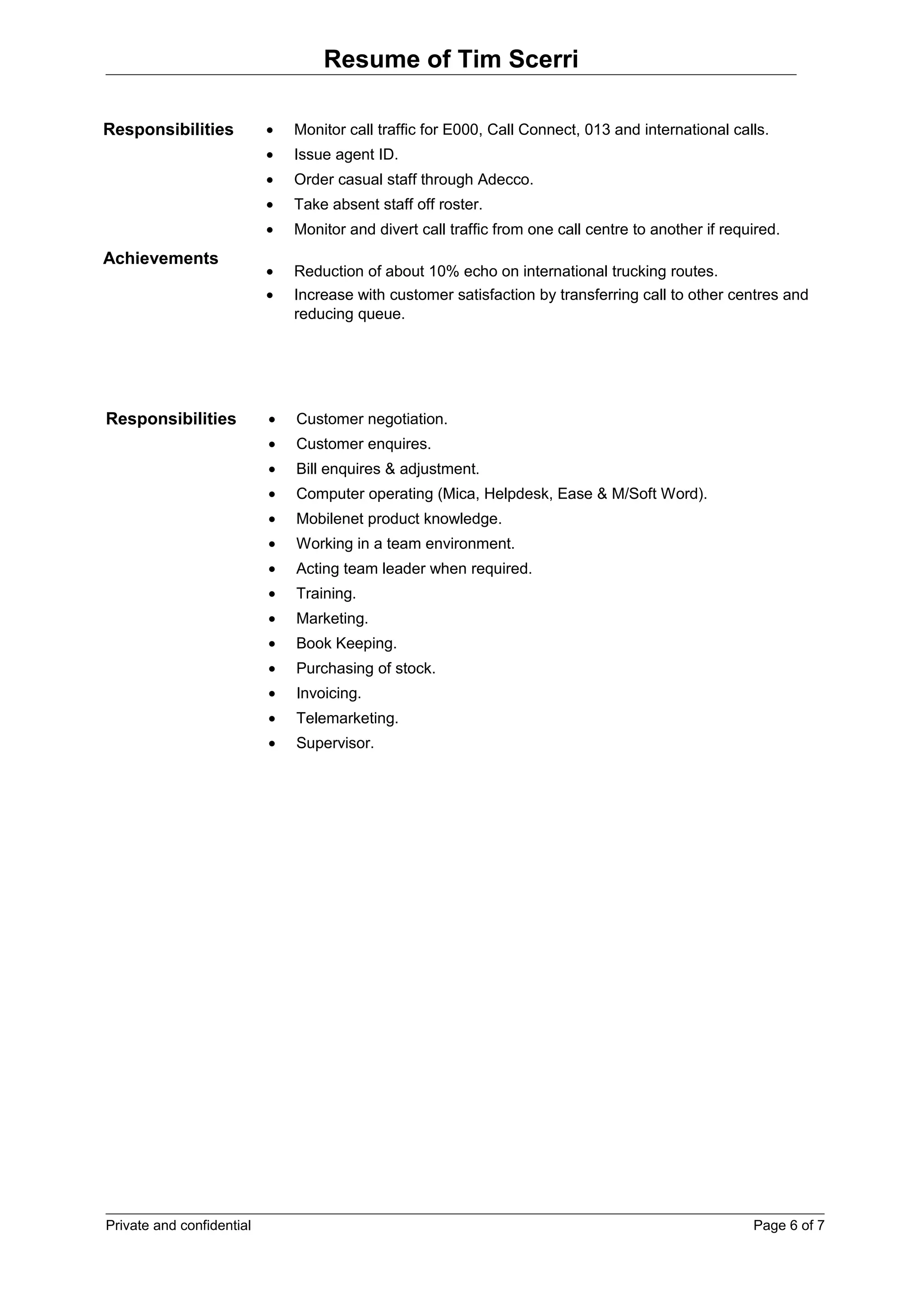 Timothy Scerri Resume | DOC