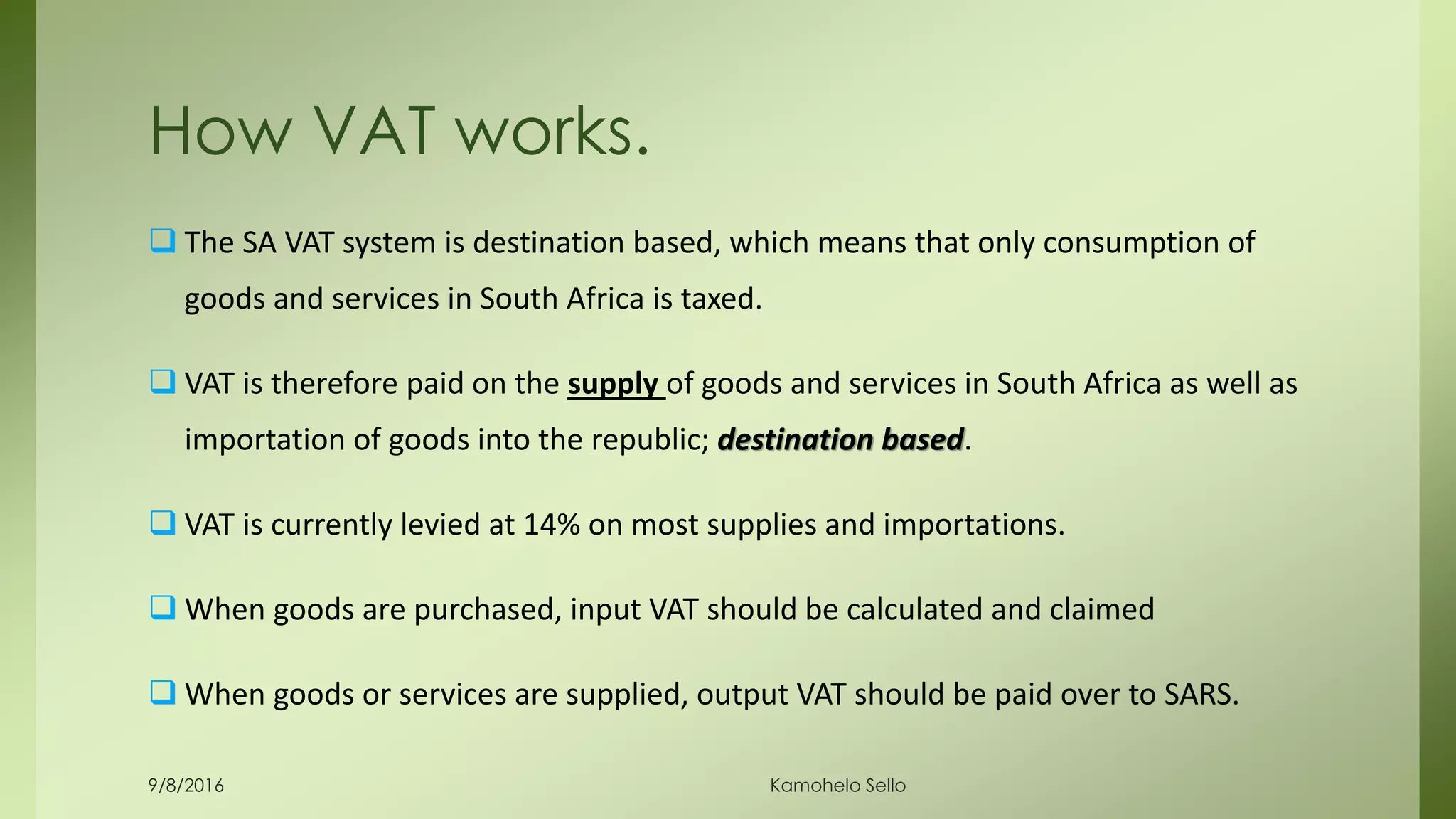 VAT Presentation | PDF