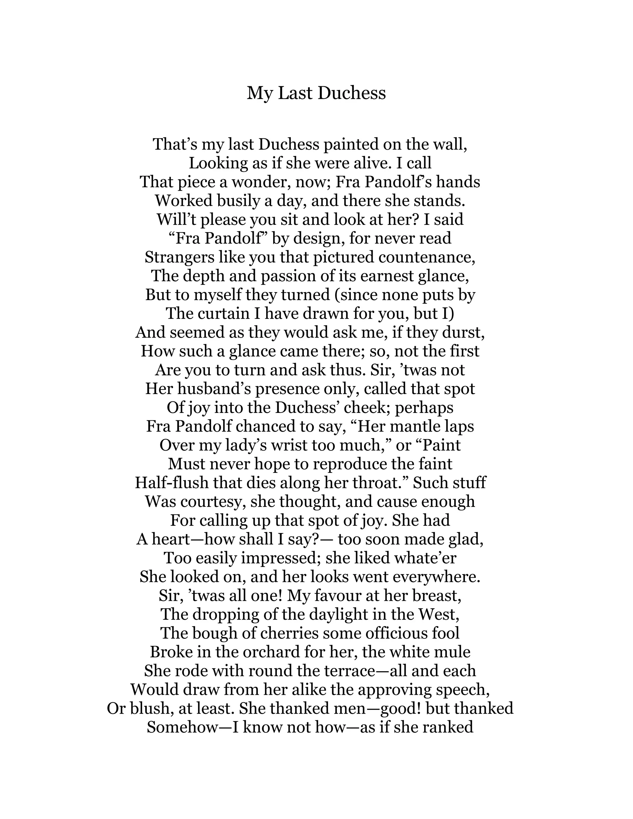 711 my last duchess | PDF