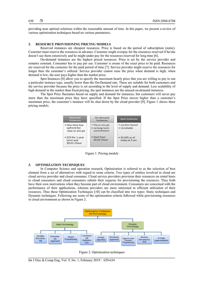 A review on various optimization techniques of resource provisioning in cloud computing | PDF