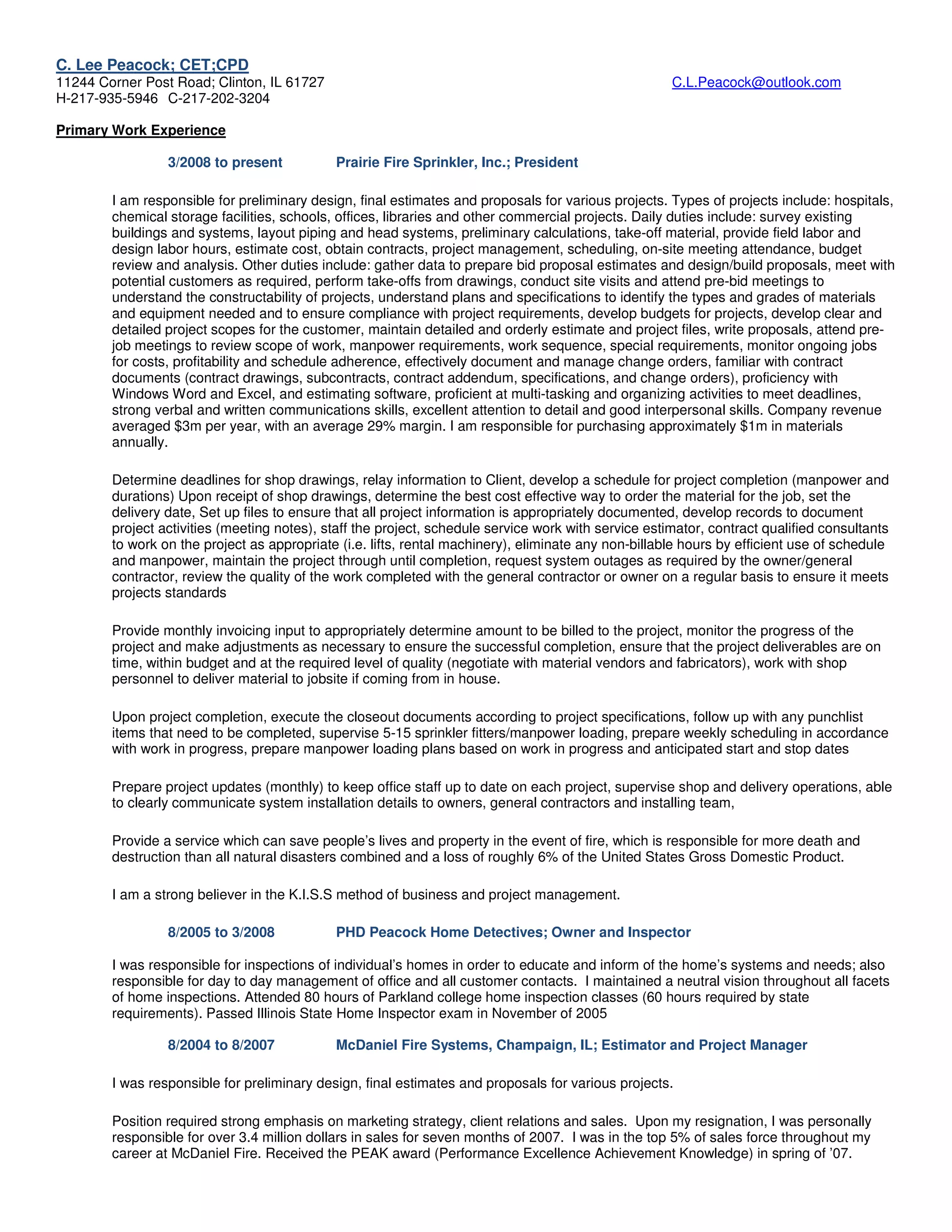 CLP - resume | PDF | Civil Engineering Industry | Industries