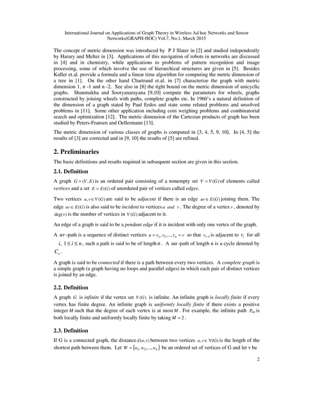 An Application of Gd-Metric Spaces and Metric Dimension of Graphs | PDF