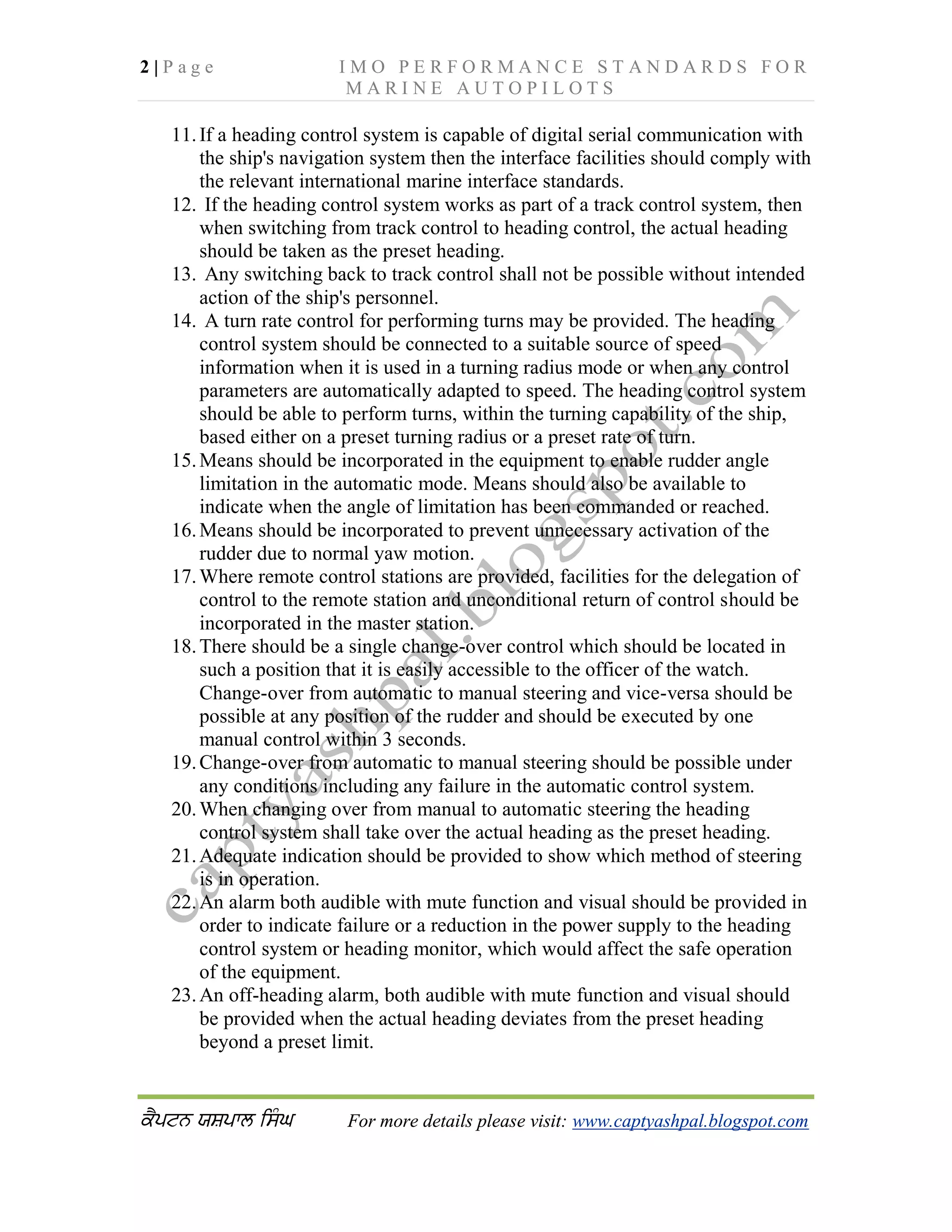 PERFORMANCE STANDARDS FOR AUTOPILOT | PDF