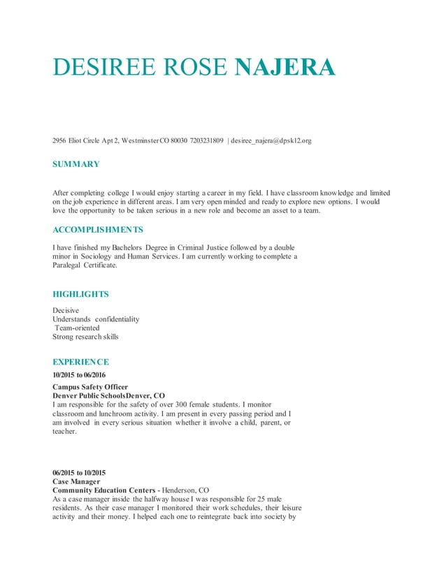 DESIREE ROSE NAJERA FINAL Resume | DOCX