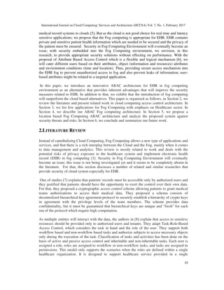 ATTRIBUTE-BASED ACCESS CONTROL (ABAC) FOR HER IN FOG COMPUTING ENVIRONMENT | PDF