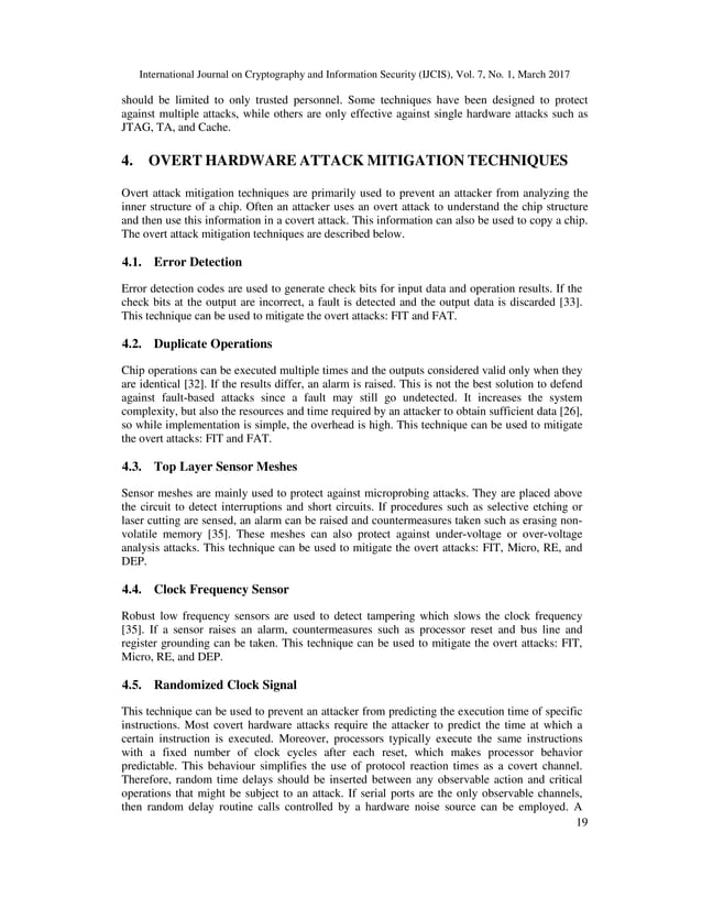 HARDWARE ATTACK MITIGATION TECHNIQUES ANALYSIS | PDF | Information and Network Security | Computing