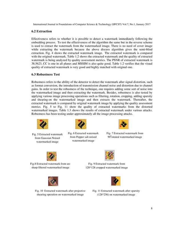 A SEMI-BLIND WATERMARKING SCHEME FOR RGB IMAGE USING CURVELET TRANSFORM | PDF