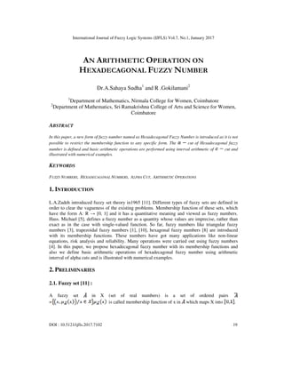 AN ARITHMETIC OPERATION ON HEXADECAGONAL FUZZY NUMBER | PDF